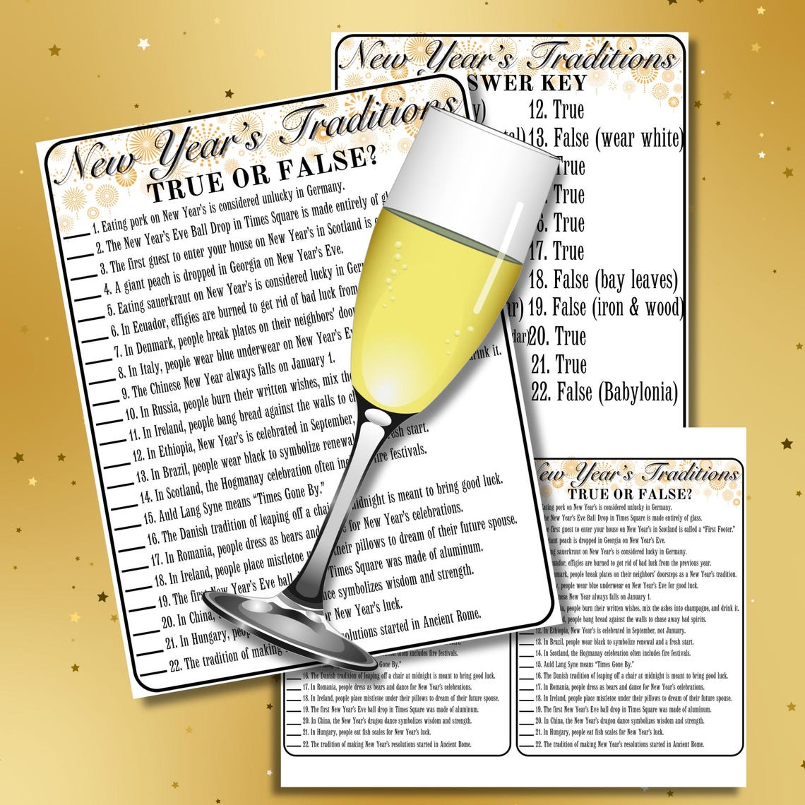 New Year Trivia Game, Printable New Year Games, New Year's Eve Game ...
