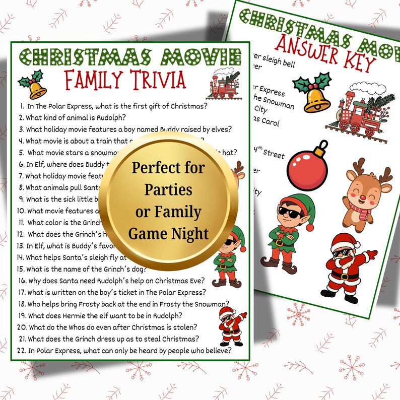Christmas Movie Trivia Game, Friendsmas Games, Christmas Trivia ...