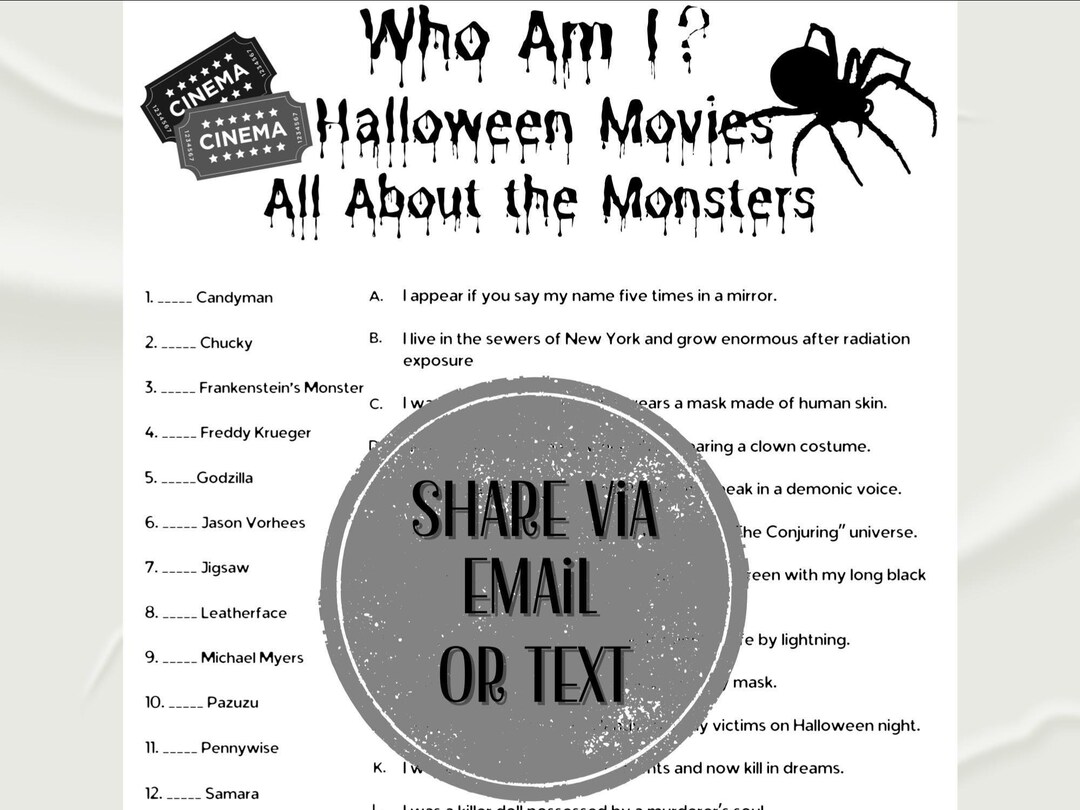 Who Am I Halloween Movies Trivia, Halloween Trivia, Trivia Halloween ...