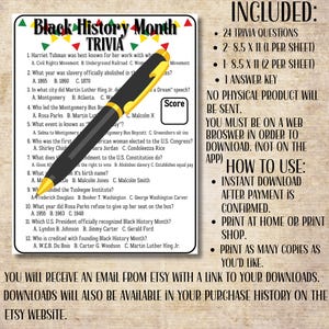 Black History Month Trivia Game, Black History Month Quiz, African ...