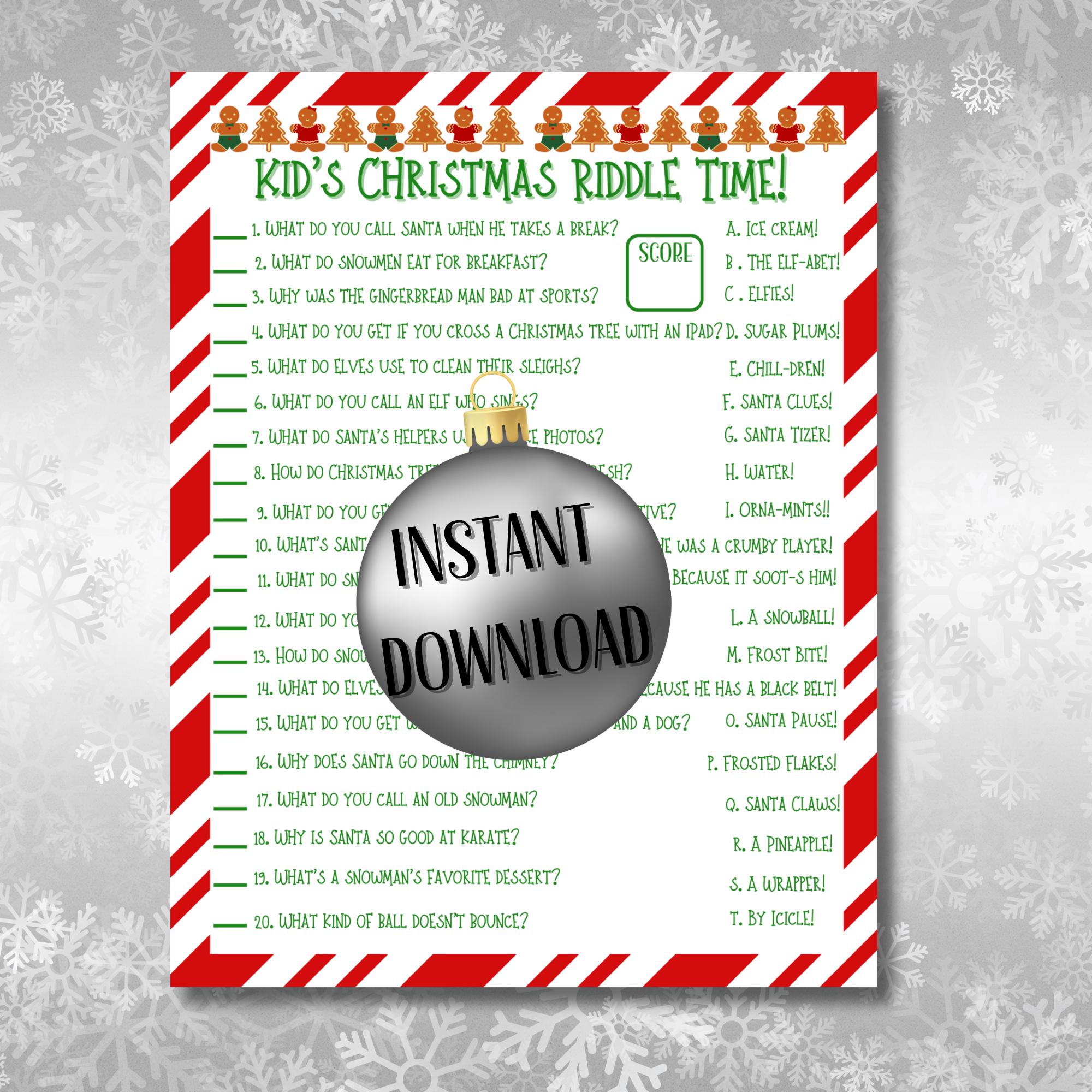 Kids Christmas Riddles Game | Christmas Party Game | Christmas Eve ...