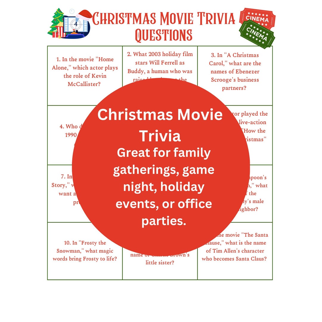 Christmas Trivia Digital Download Christmas Movie Trivia - Etsy