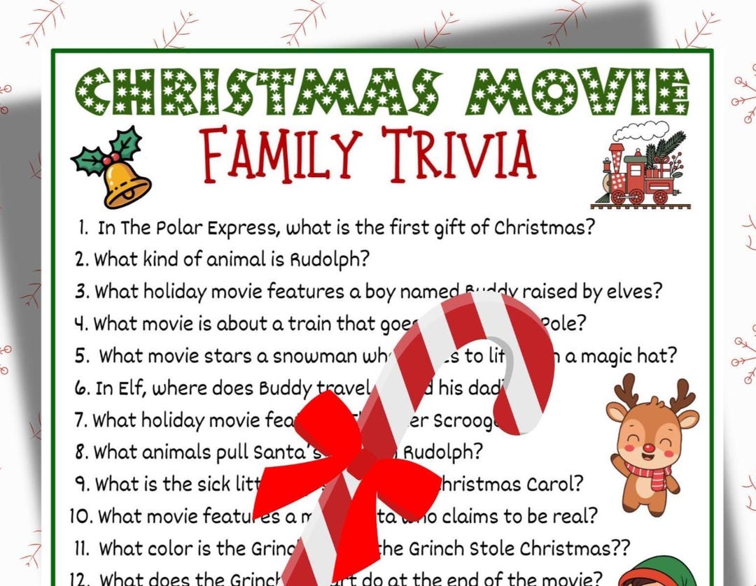 Christmas Movie Trivia Game, Friendsmas Games, Christmas Trivia ...