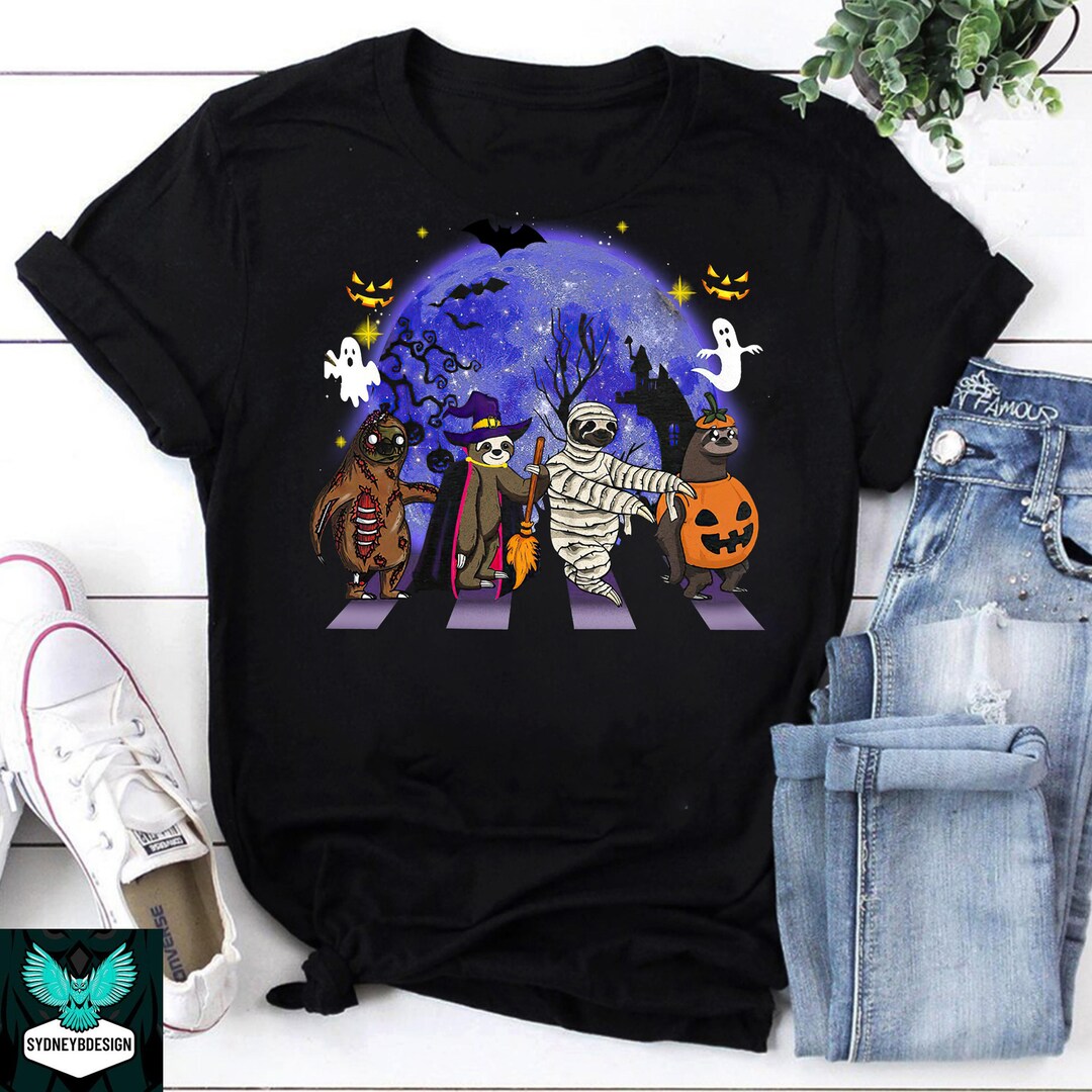 Funny Sloths Halloween Costumes Abbey Road Vintage T-shirt - Etsy