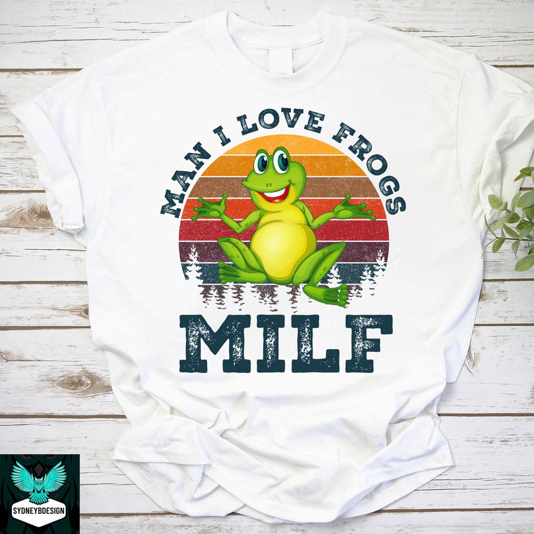 Man I Love Frogs MILF Camiseta Retro, Camisa MILF, Camisa Meme MILF, Camisa Meme Divertida ...