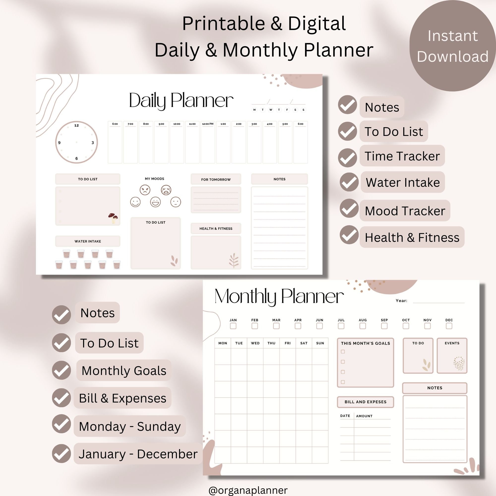2023 Calendar Bundle | Printable Editable Landscape Calendar | Daily ...