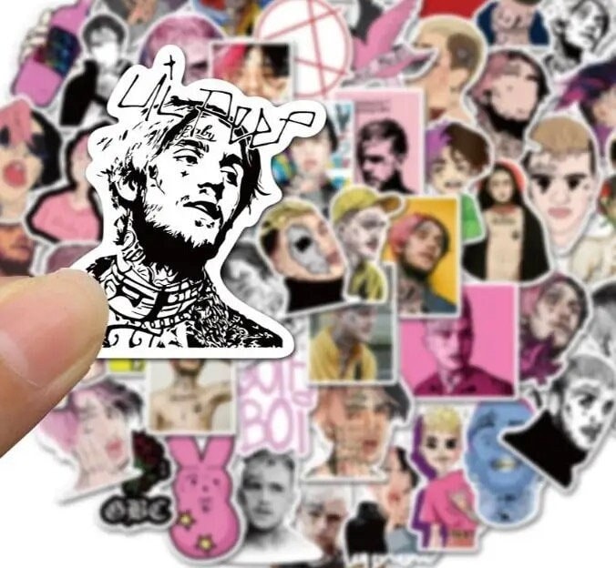 50pcs Lil Peep Vinyl Stickers Waterproof Luggage Skateboard Guitar ...