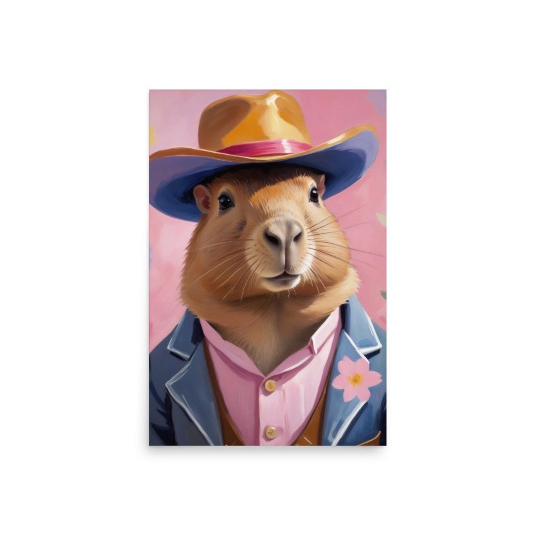 Capybara Poster, Capybara Wall Art,cute Capybara Art,capybara Print ...