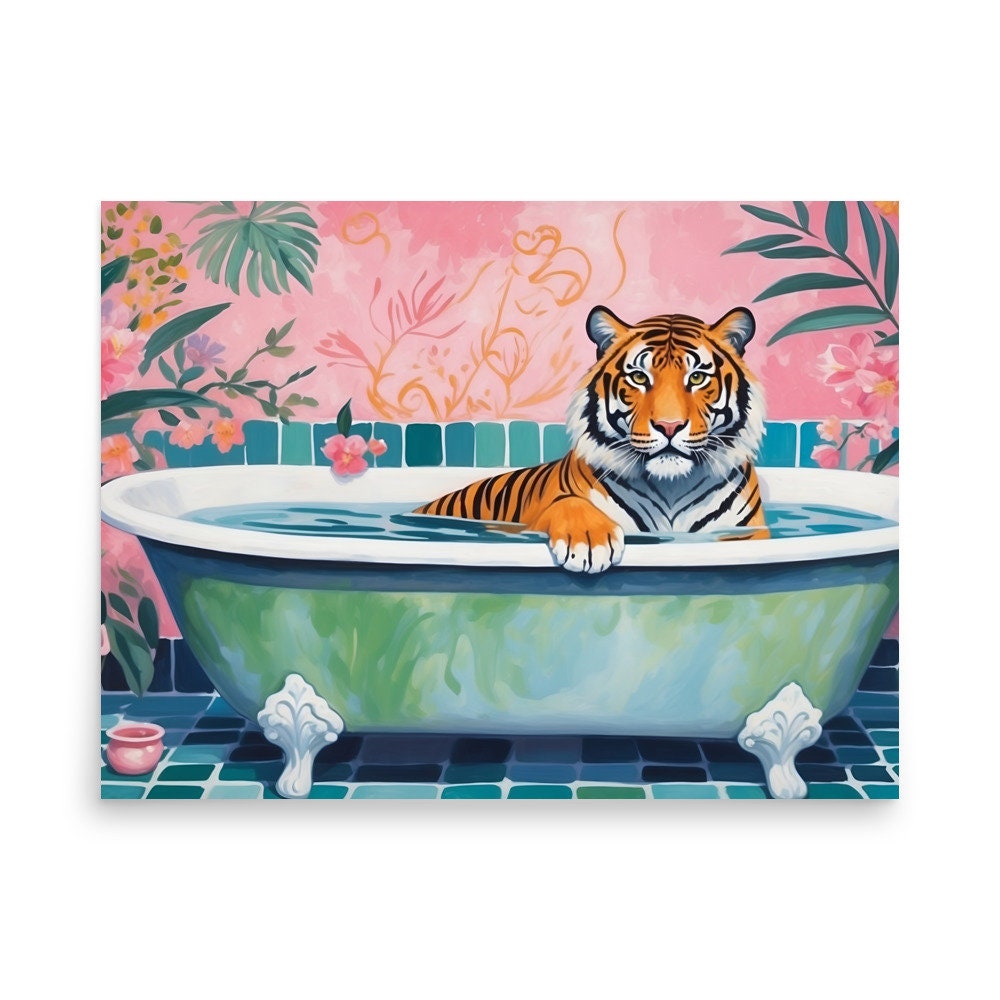 Tiger Art Print, Jungle Illustration, Animal Wall Art, Safari Animals ...