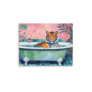 Tiger Art Print, Jungle Illustration, Animal Wall Art, Safari Animals ...