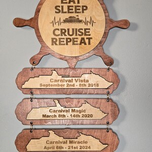 Personalized Cruise History Sign, Inlayed Ship Tracker, Cruise Door ...