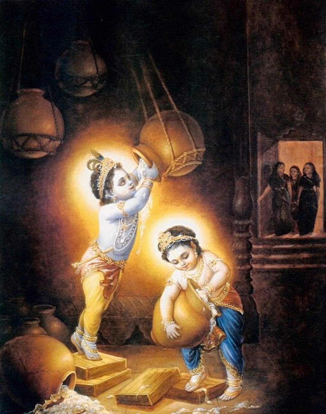 Krishna Balaram Stealing Butter Wall Photo_high Resolution (digital ...