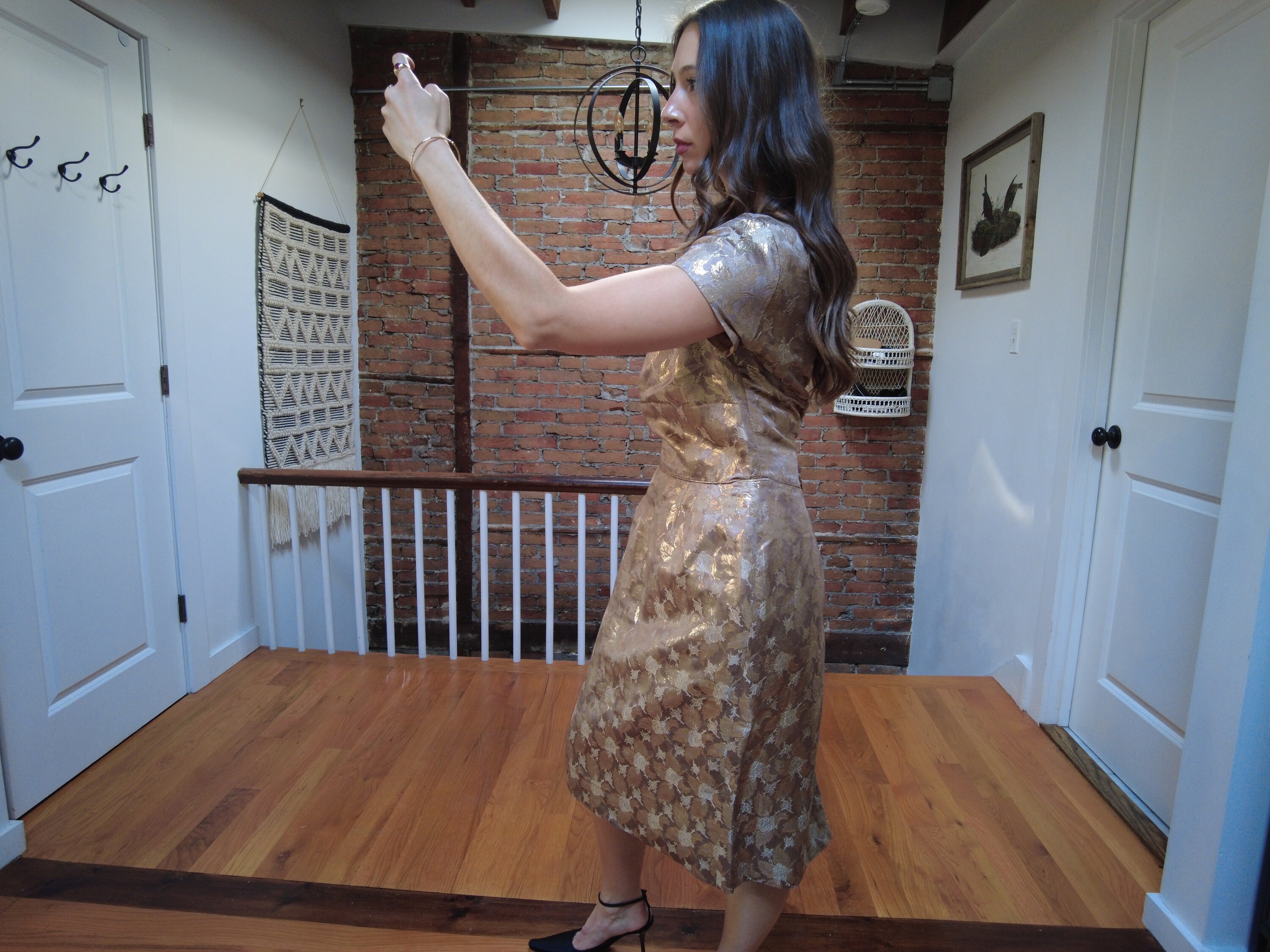 Vintage 1950's Peggy Hunt Gold Lame' Brocade Wiggle Dress - (size ...