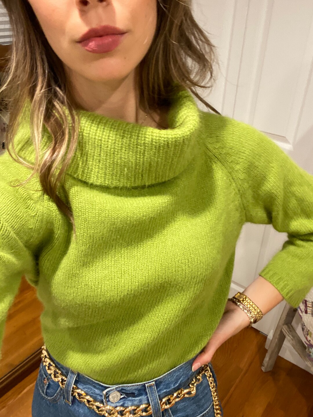 Green Angora and Wool Sweater - Etsy