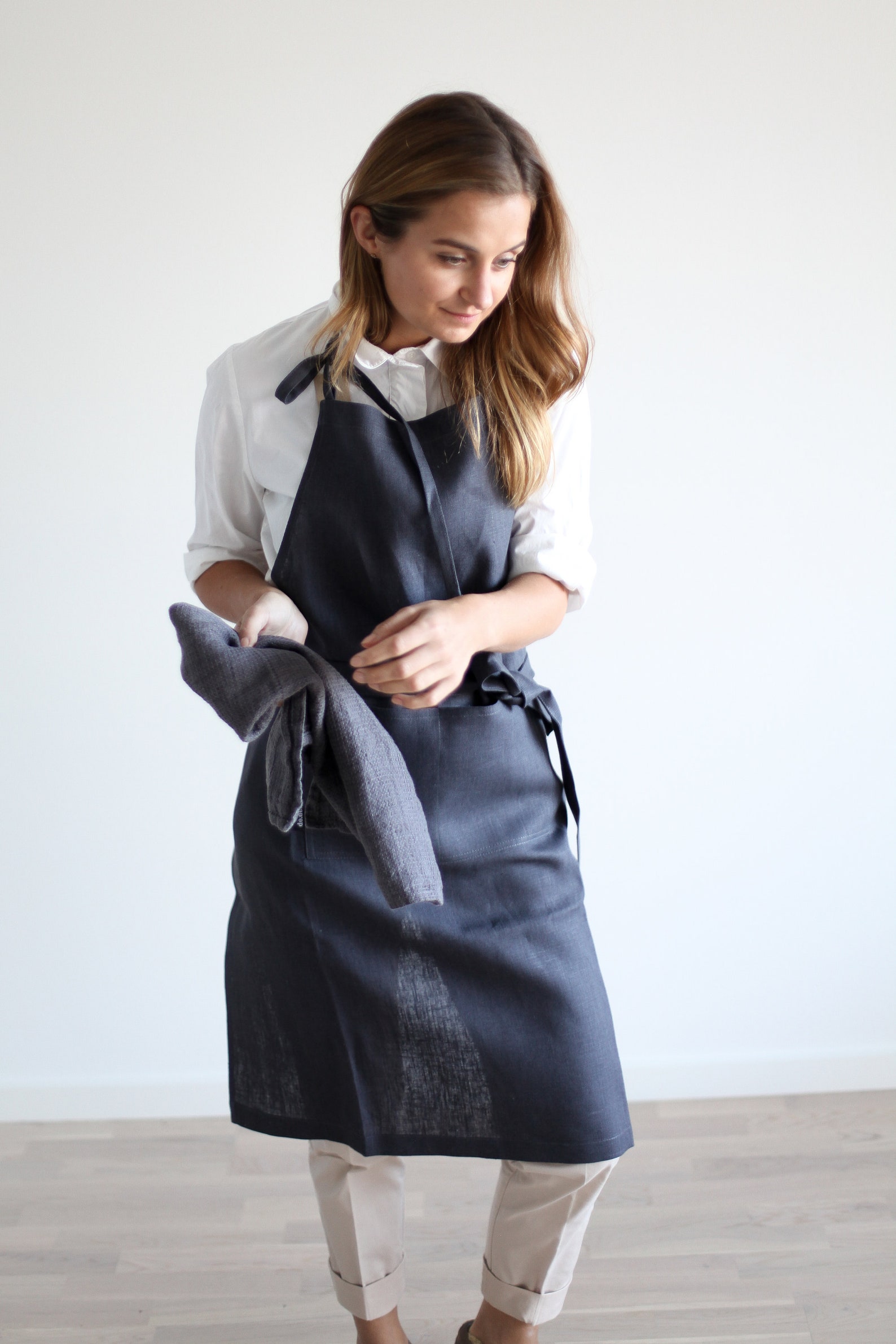 Linen Apron for Men, Cooking Grilling Bbq Gift for Husband, Dad, Large ...