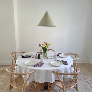 Custom Made Extra Large Round Tablecloth. Stonewashed Linen. Wide 80 ...