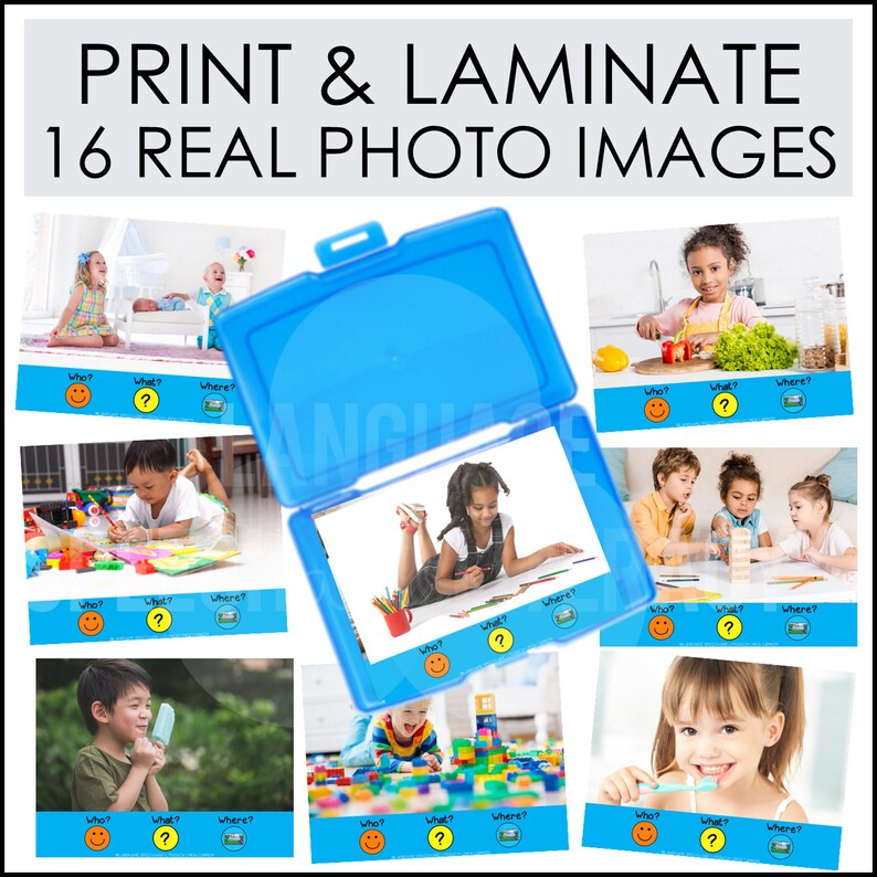 Speech Therapy Real Photos With WH Questions Visuals to Increase MLU ...