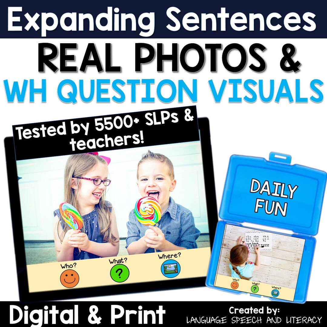 Speech Therapy Real Photos With WH Questions Visuals to Increase MLU ...