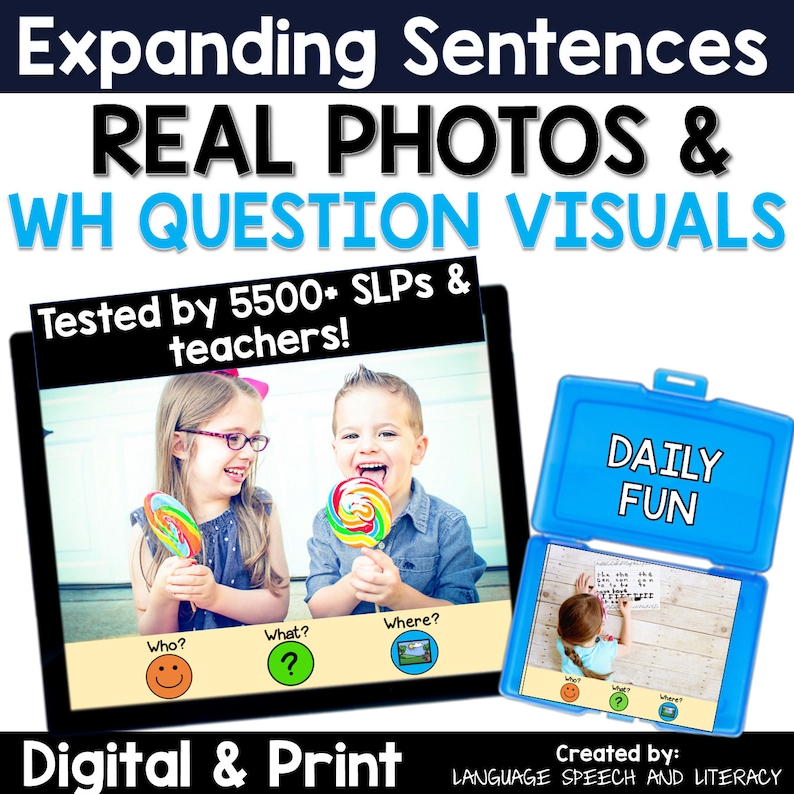 Speech Therapy Real Photos With WH Questions Visuals to Increase MLU ...