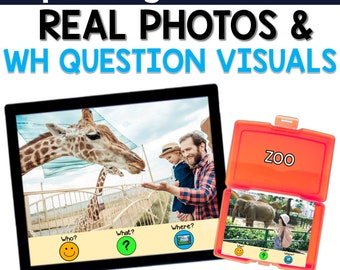 Speech Therapy Real Photos With WH Questions Visuals to Increase MLU ...