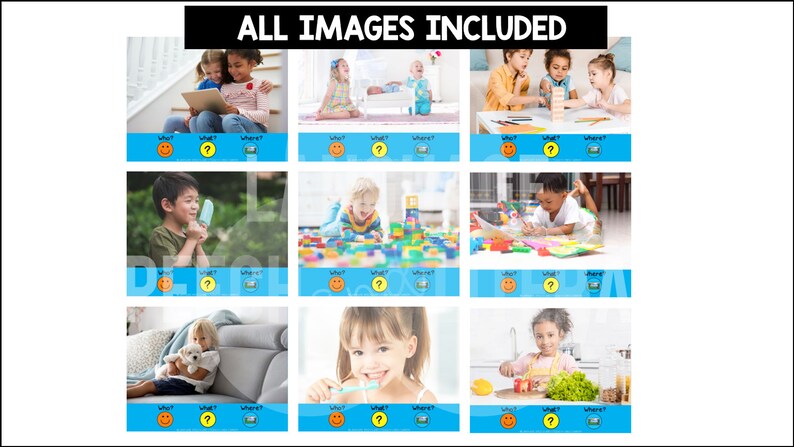 Speech Therapy Real Photos With WH Questions Visuals to Increase MLU ...