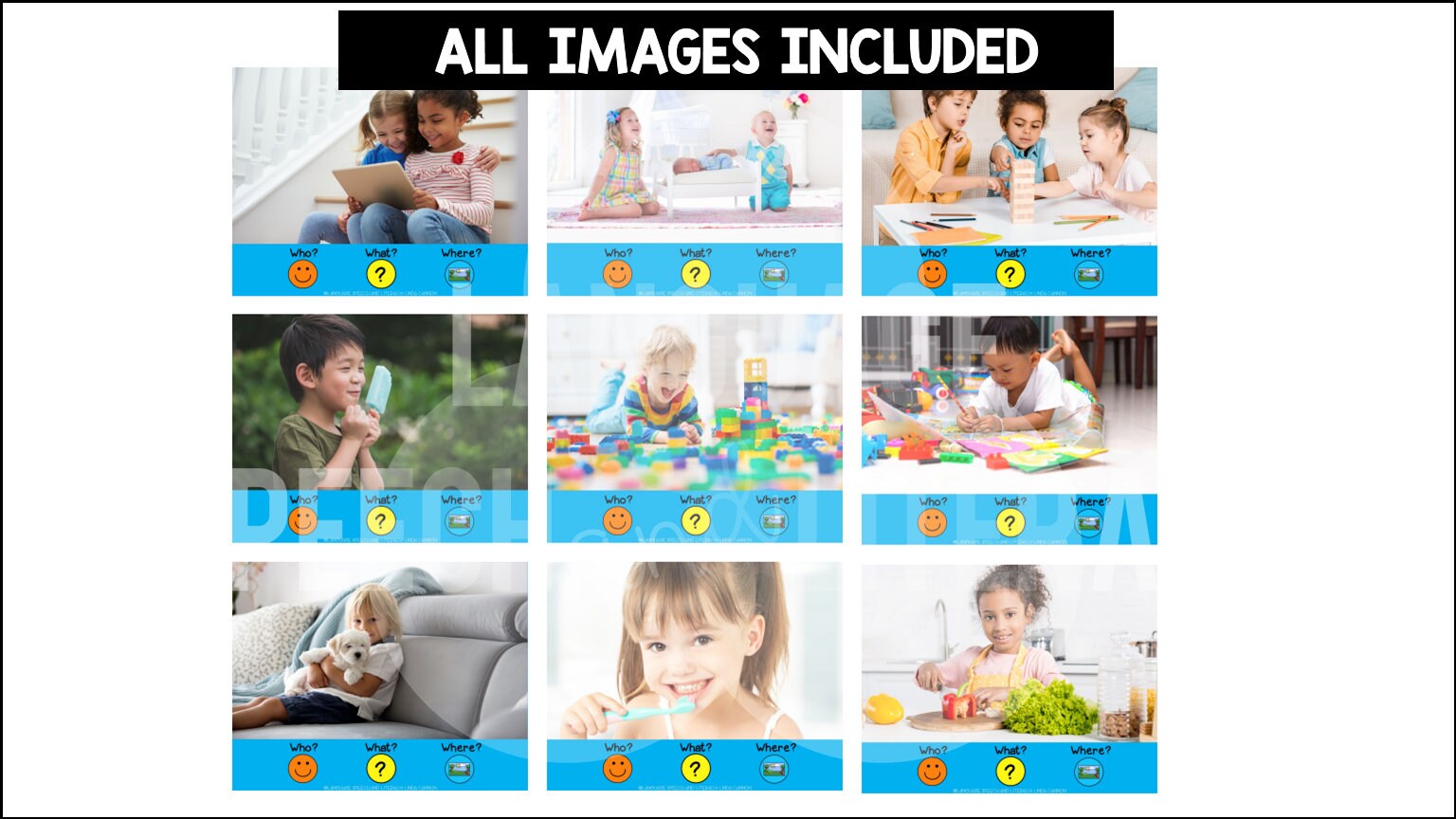 Speech Therapy Real Photos With WH Questions Visuals to Increase MLU ...