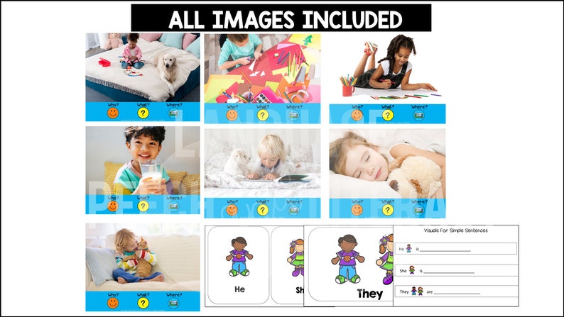 Speech Therapy Real Photos With WH Questions Visuals to Increase MLU ...