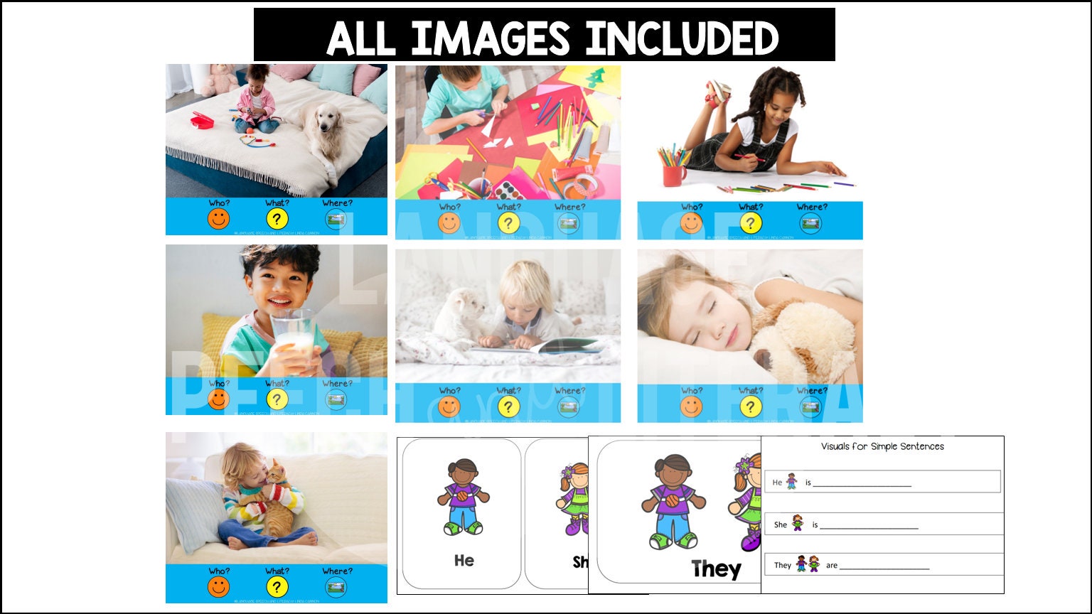 Speech Therapy Real Photos With WH Questions Visuals to Increase MLU ...