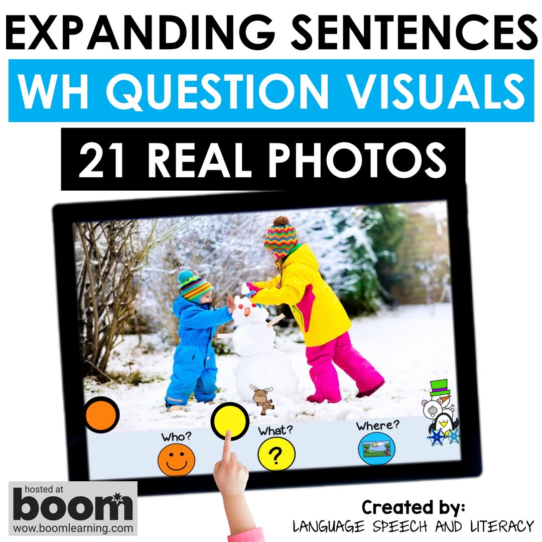 Speech Therapy Materials, Winter Boom Cards, Photos, WH Question ...