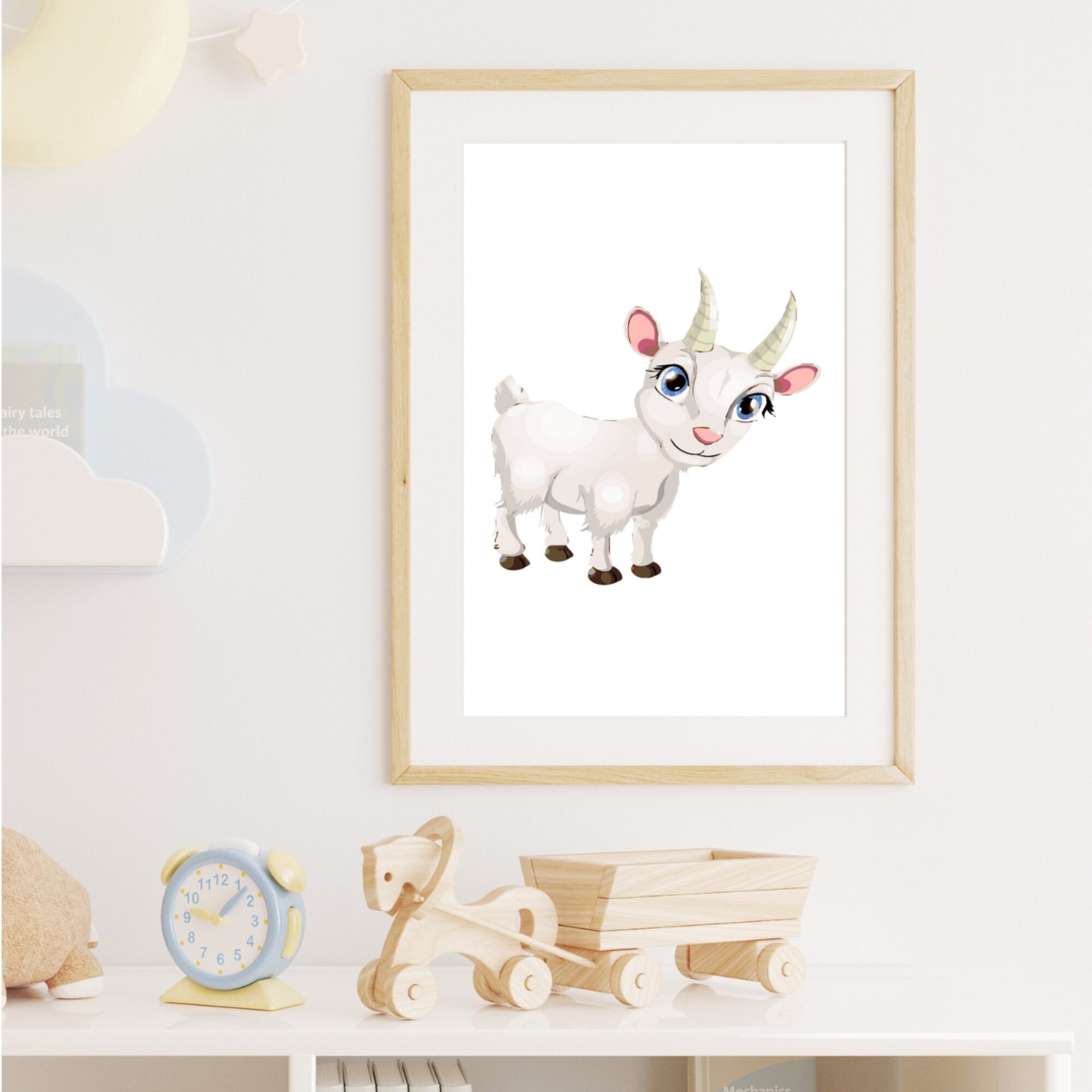 Printable Farmhouse Goat Wall Art, Printable Wall Art, Nursery Wall ...