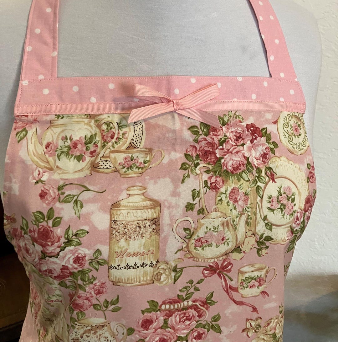 Ladies Apron, Pink Shabby Chic Apron, Pink Ladies Apron - Etsy