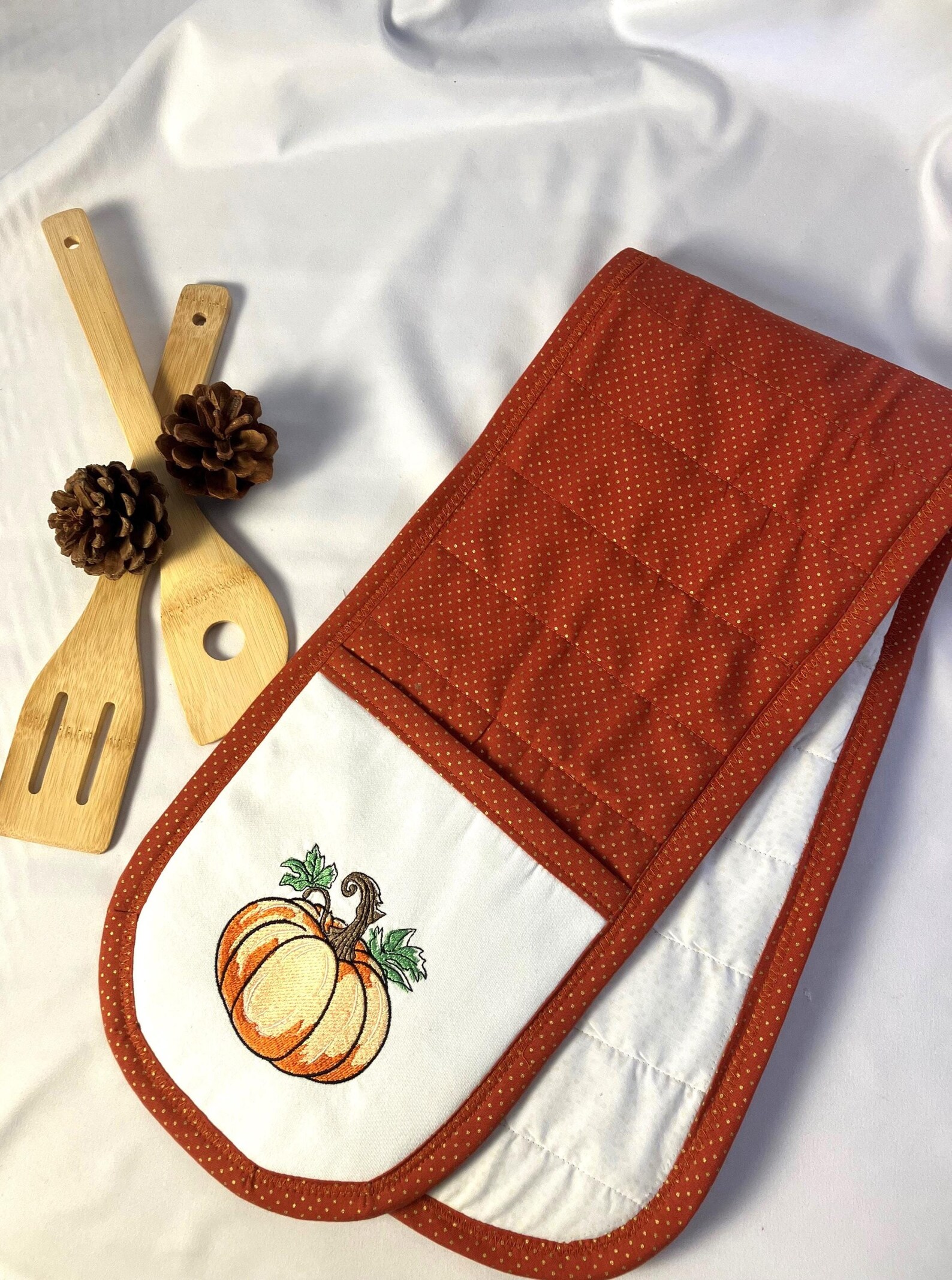 Pumpkin Pot Holder, Fall/thanksgiving Double Oven Mitt, Pot Holder, Thanksgiving Kitchen Towel ...
