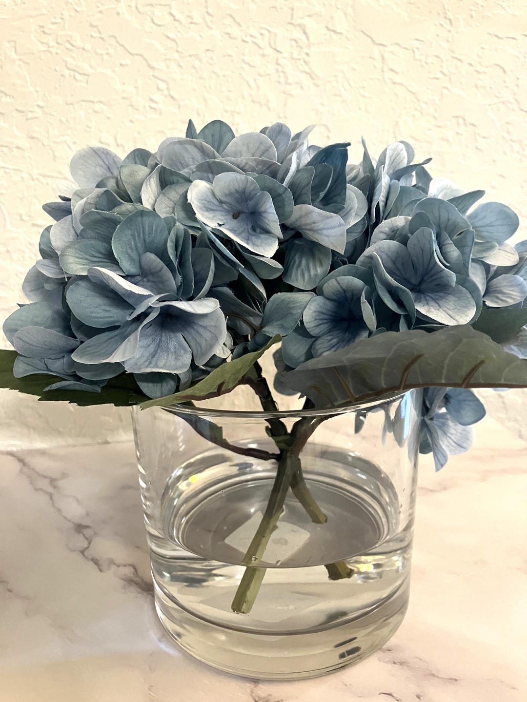 Blue Hydrangea Arrangement, Faux Floral Arrangement, Modern Décor ...