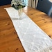 Grey Linen Table Runner, Grey and Cream Table Runner, Fringed Table ...
