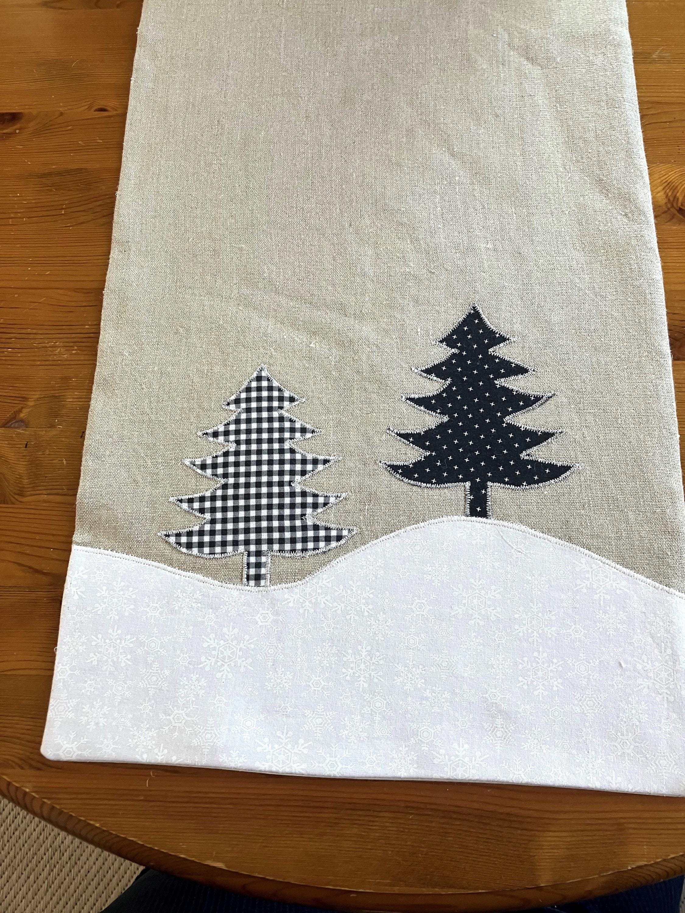 Natural Color Linen Table Runner, Christmas Tree Table Runner, 72 Long ...