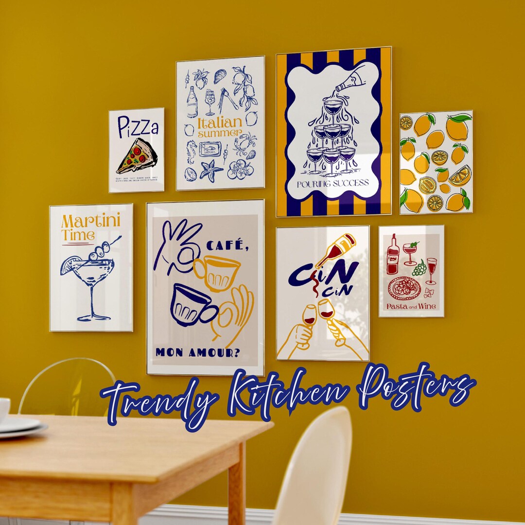 Kitchen Gallery Wall Set, Pop Sale Wall Art, Modern Kitchen Decor ...