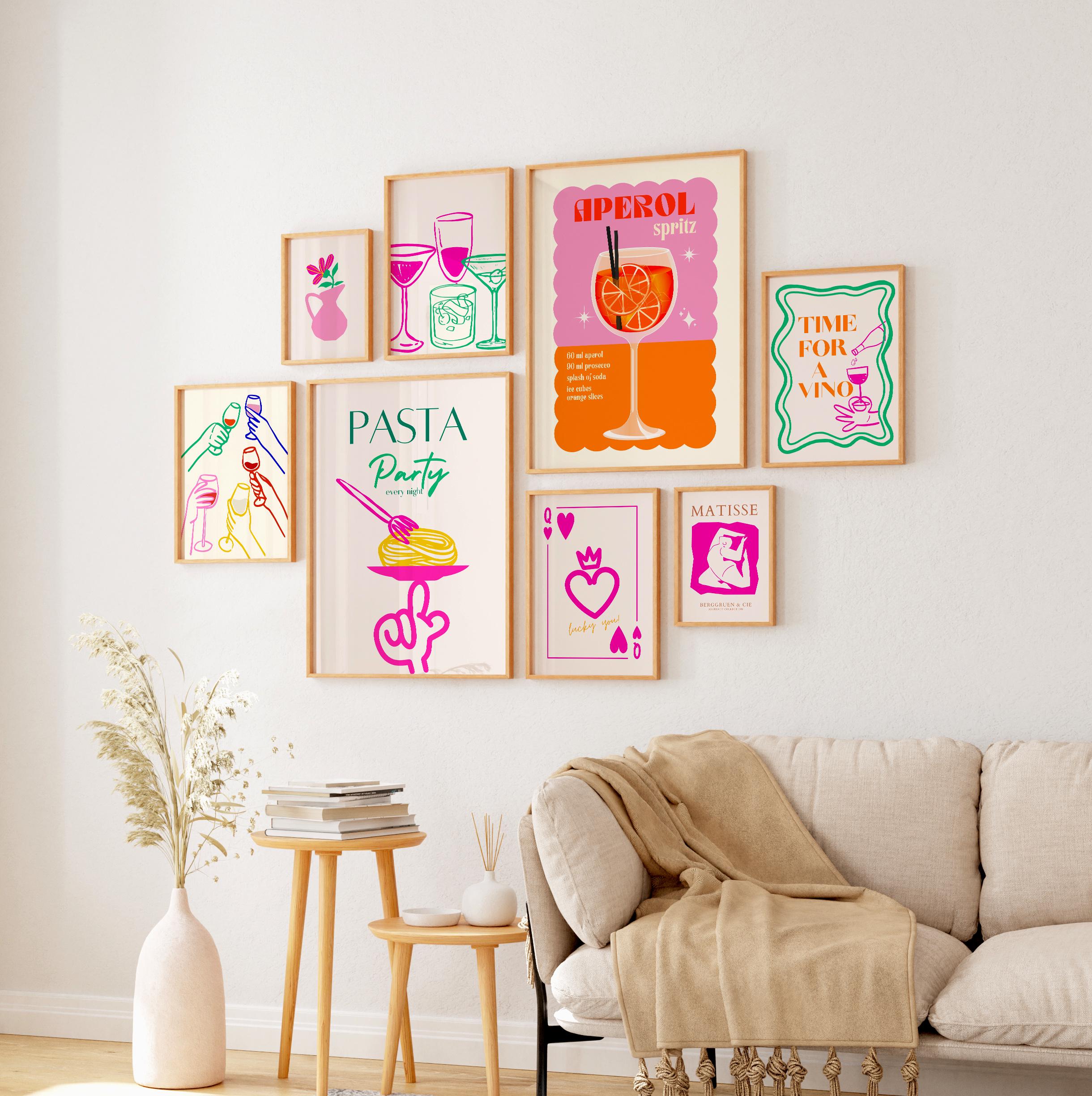 Maximalist Gallery Wall Set of 30, Maximalist Wall Art, Hand Drawing ...