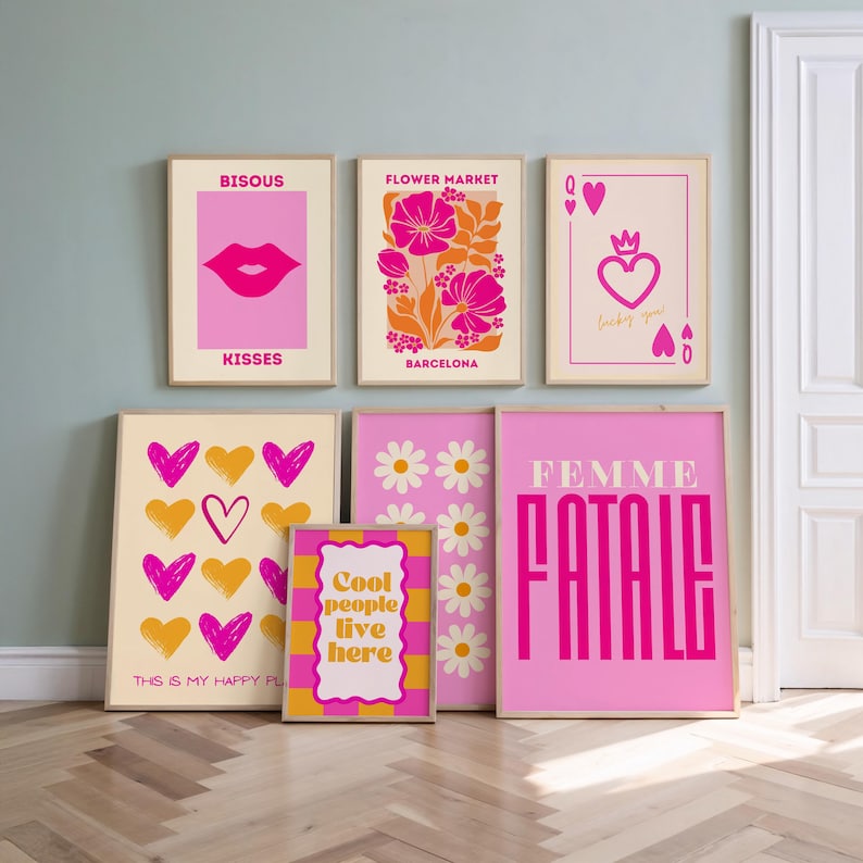 150 MEGA POSTER BUNDLE Blush Pink Wall Art Matisse Print Set Pink and ...