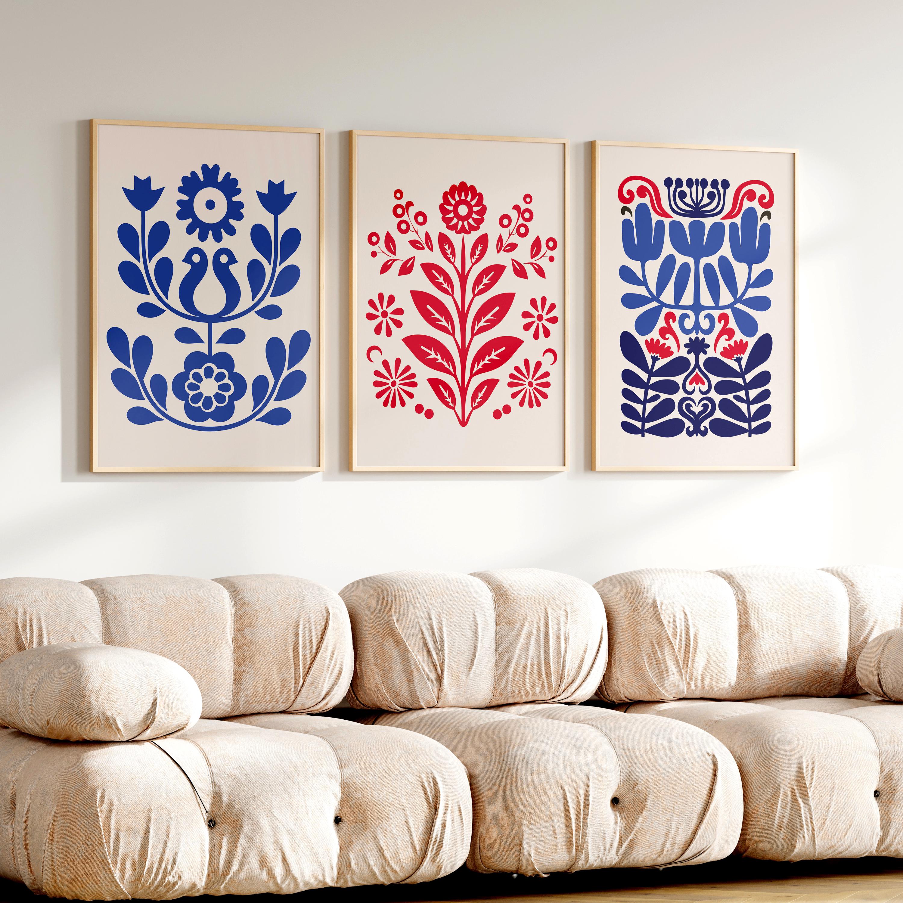 Nordische Wandkunst Norwegische Volkskunst Skandinavischer Druck ...