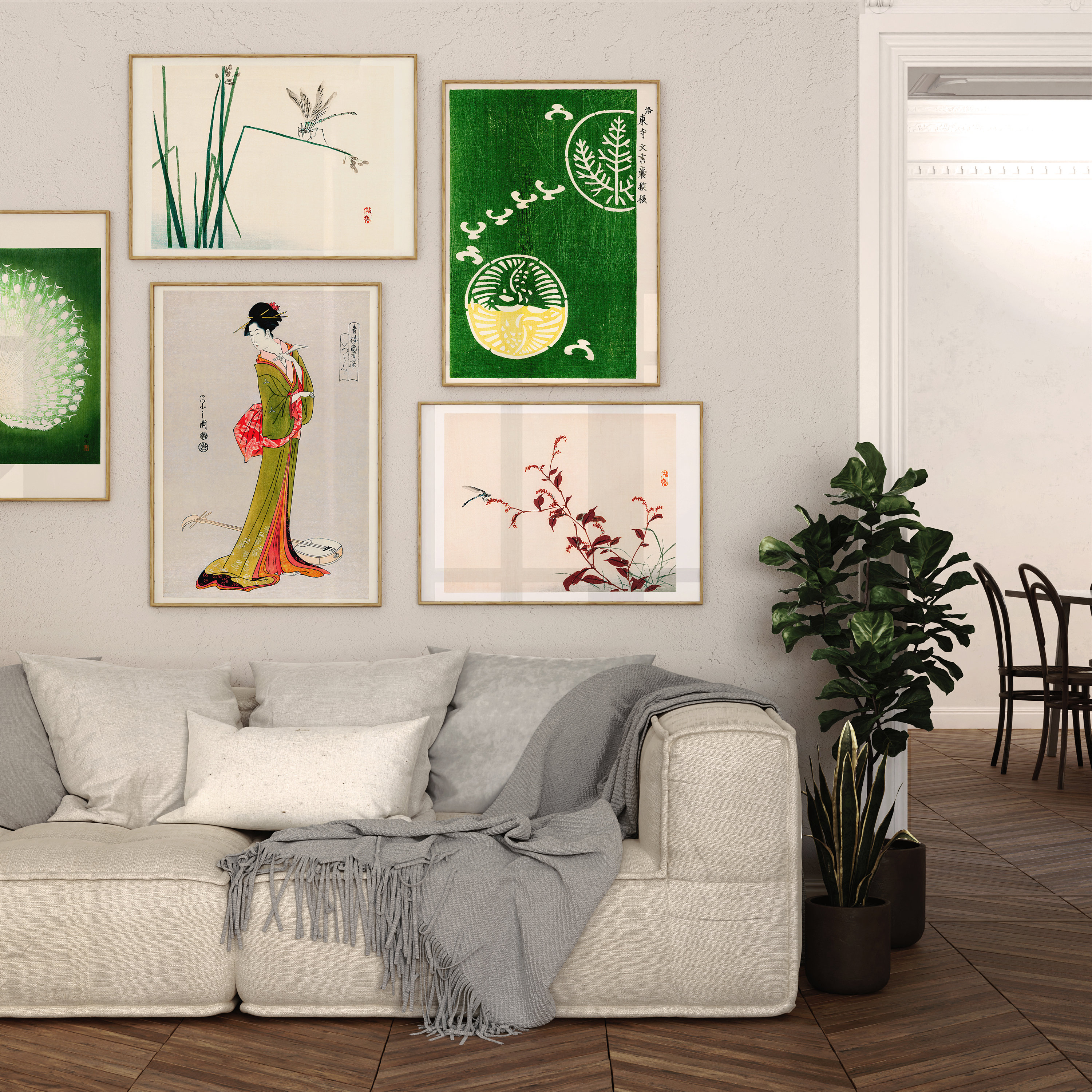 Japandi Wandkunst Wabi sabi Wandkunst Galerie Wand Bündel Ausstellungsplakat Set Maximalistische ...