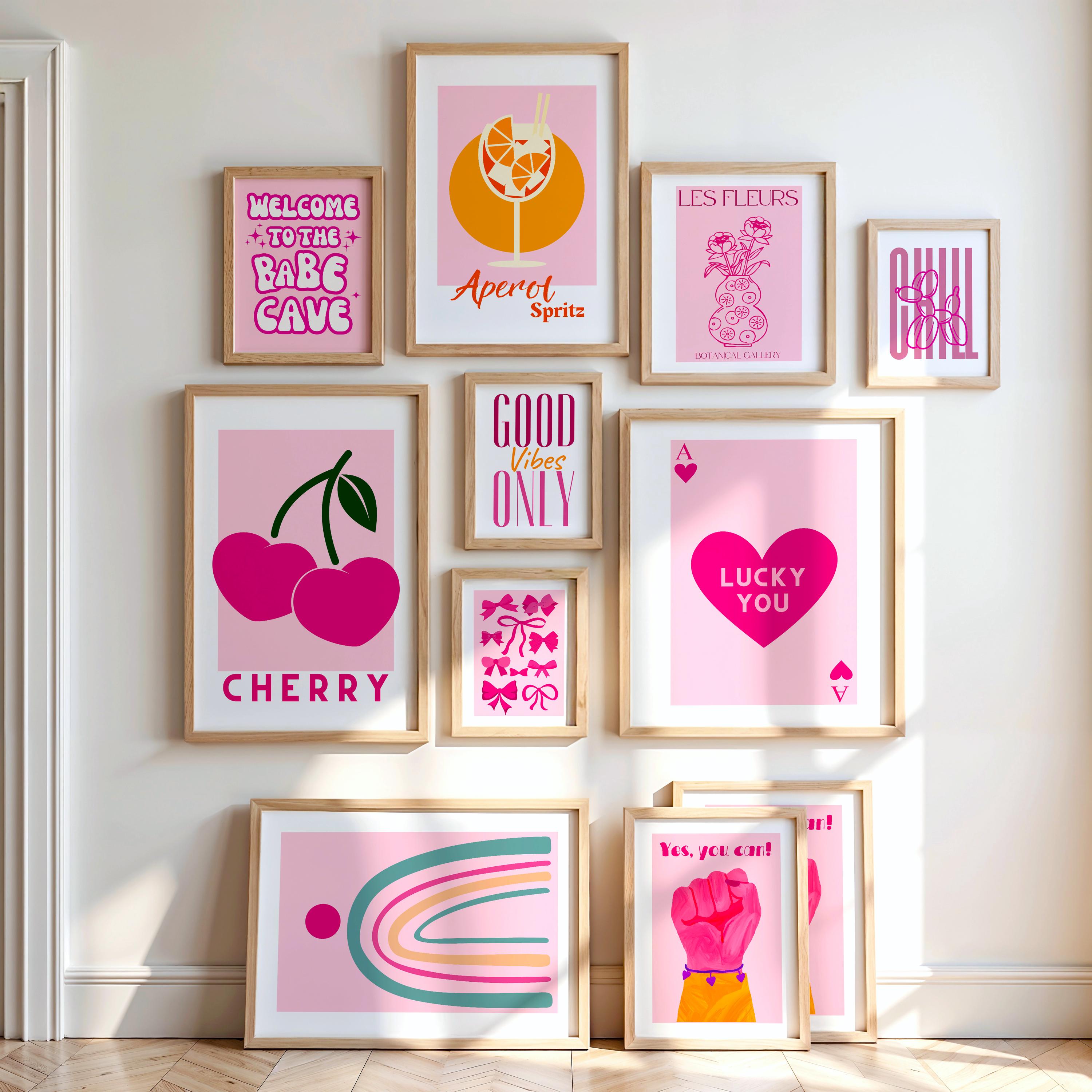 Blush Pink Gallery Wall Art Set: Coquette Preppy Decor (digital ...