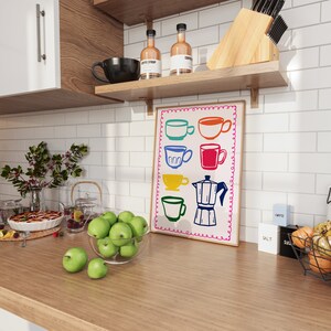 Retro Food Print Kitchen Poster Colorful Hand Drawn Poster Kitchen ...