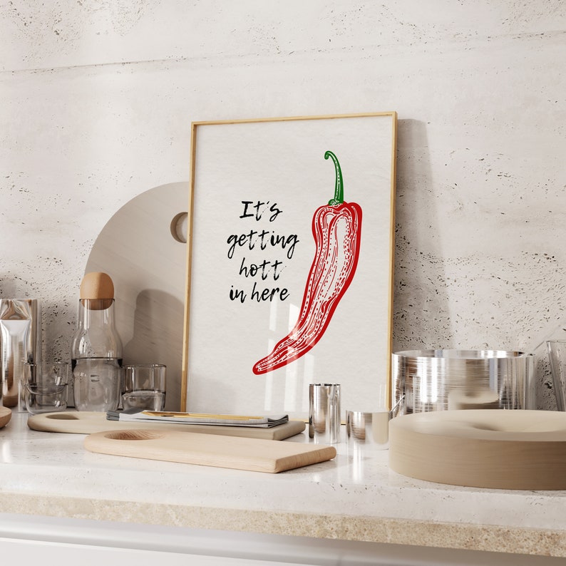Trendy Kitchen Prints Set: Modern Bar Cart Line Art (digital Download ...