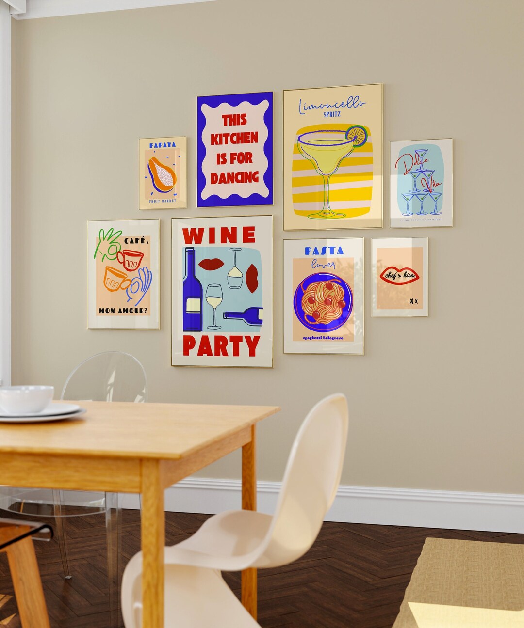 KITCHEN PRINTS Kitchen Gallery Wall Set Kitchen Wall Art Food Prints ...
