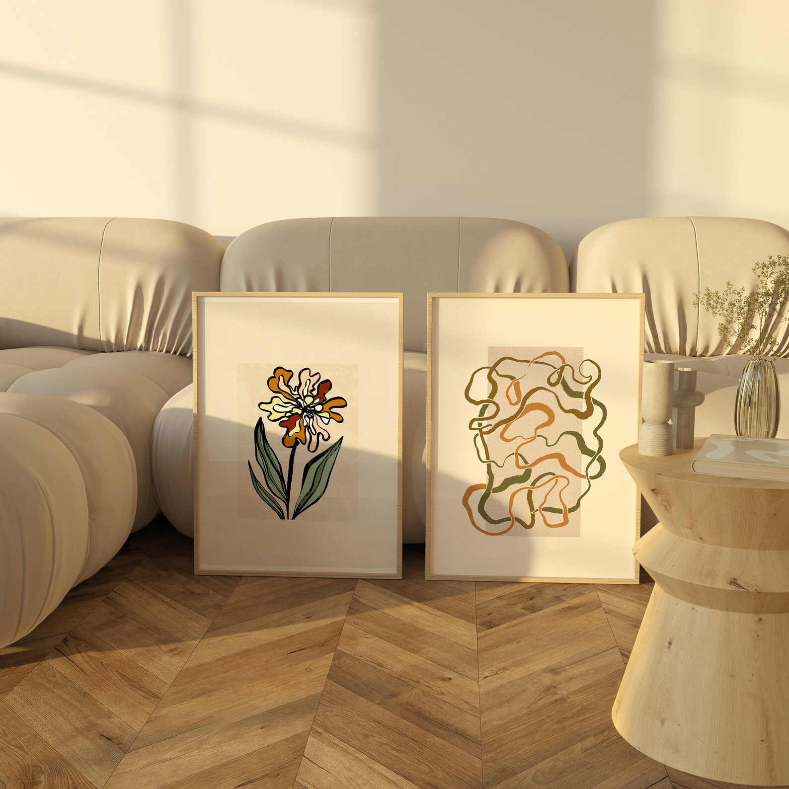 Neutral Gallery Wall Set Beige Wall Art Set Of3 Neutral Tone Wall Art ...