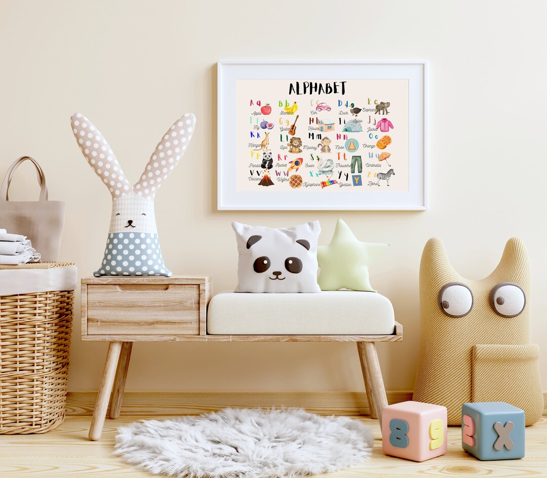 ALPHABET Educational Posters Classroom Posters Childrens Room Decor ...
