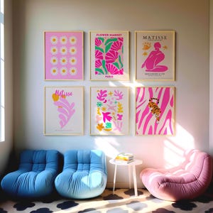 150 MEGA POSTER BUNDLE Blush Pink Wall Art Matisse Print Set Pink and ...