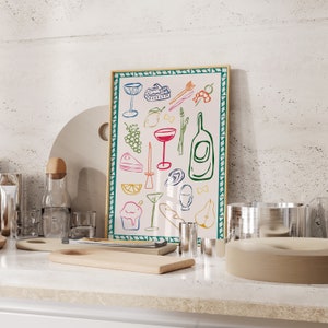 150 KITCHEN PRINTS Mega Poster Bundle Kitchen Gallery Wall Set Cocktail ...