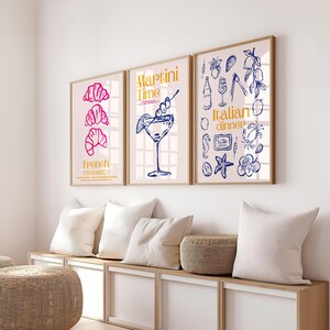 Trendy Kitchen Print Set: Pink Orange Food Gallery (digital Download ...