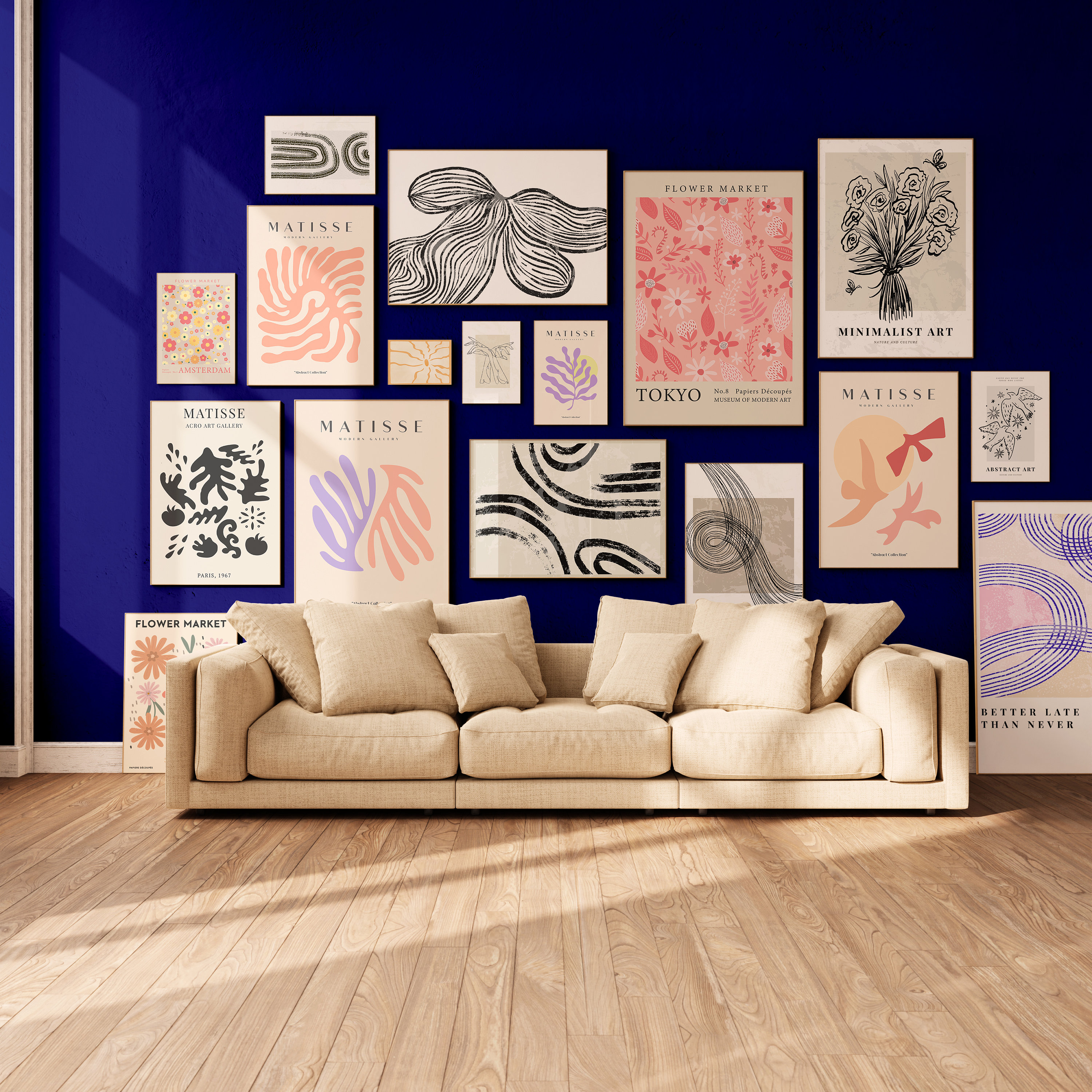 Neutral Gallery Wall Set Gallery Wall Bundle Exhibition Poster Set ...